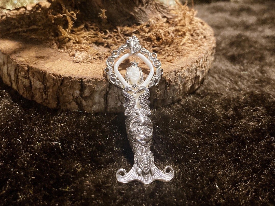 Goddess Designs / Detailed Sea Goddess With Hand Carved Bone Sterling ...