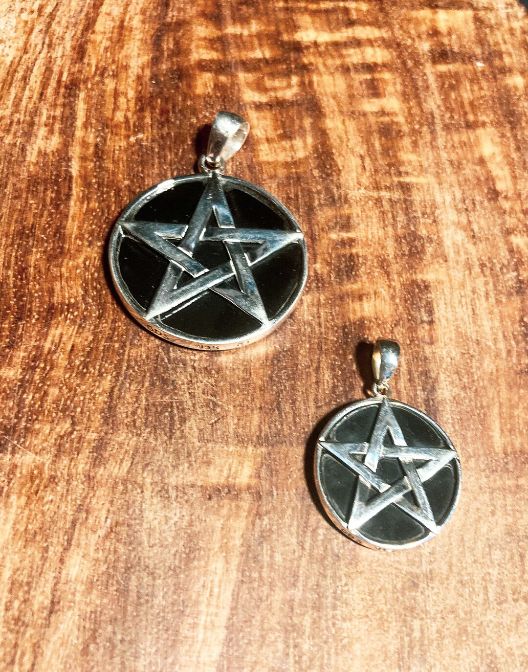 Goddess Designs / Detailed Pentacle With Polished Black Lava Stone ...