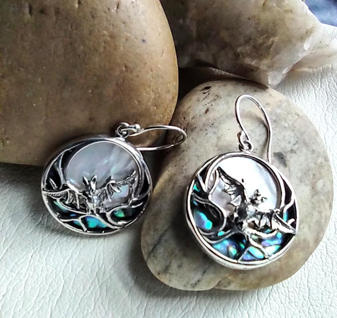 Flying Bats detailed Goddess Designs With Mother of Pearl and Natural ...