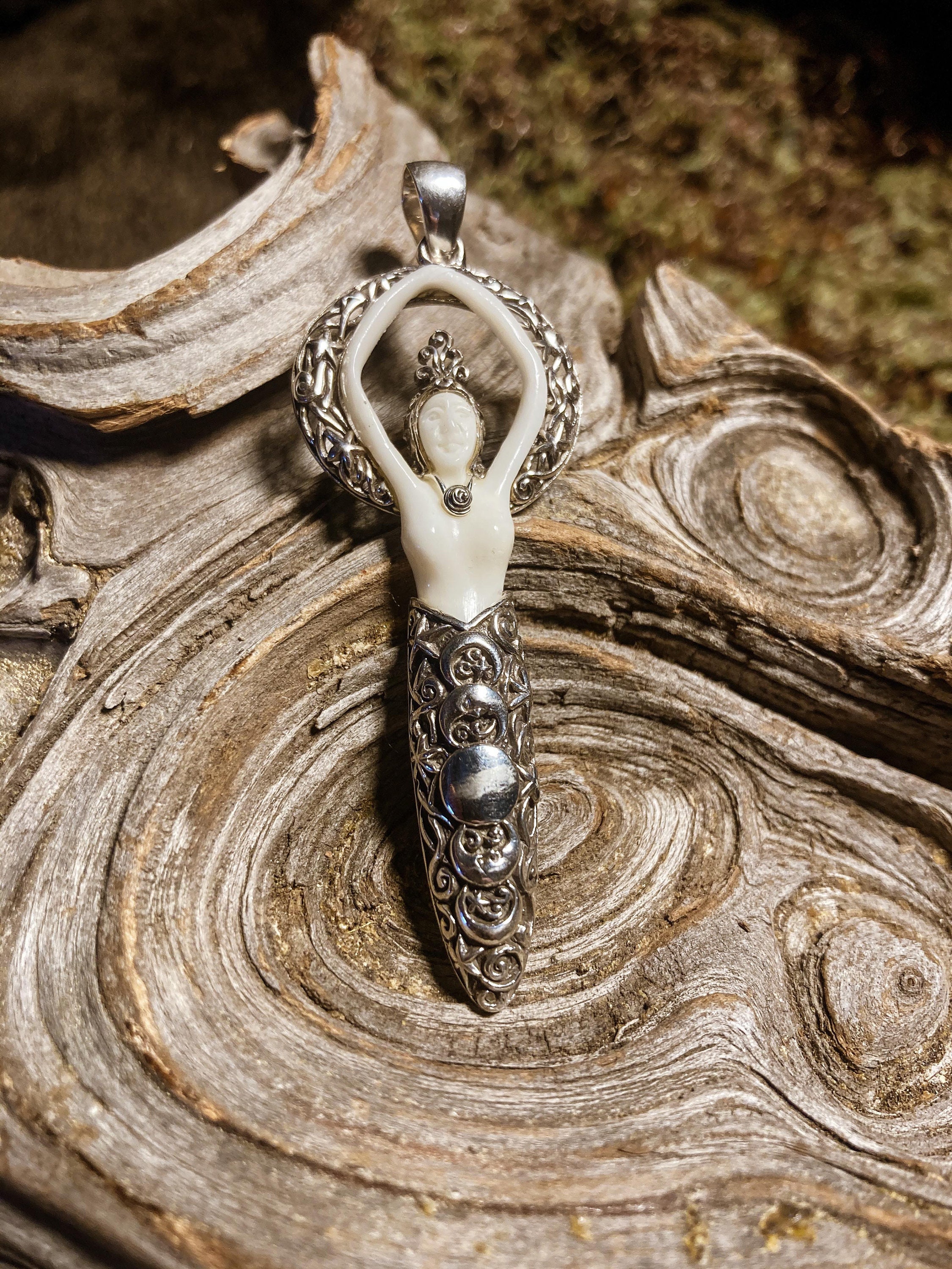 Goddess Designs / Detailed Moon Phase Goddess with Hand Carved | Etsy