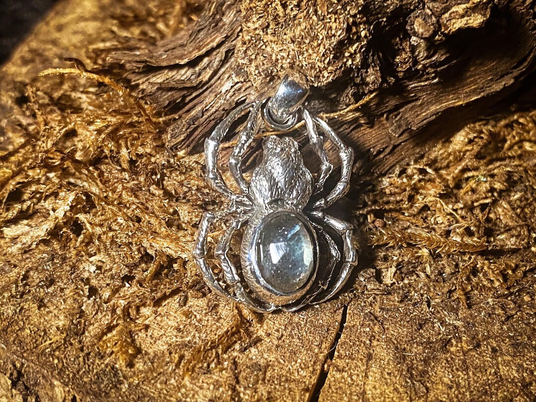 Goddess Designs / Detailed Spider With Faceted Labradorite - Etsy