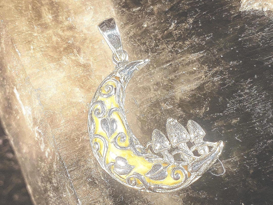 Goddess Designs / Detailed Bone Crescent Moon With Sterling Silver ...