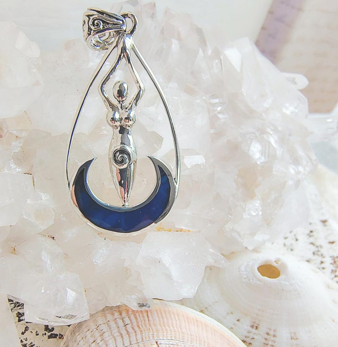 Detailed Triple Moon Goddess Pendant - Goddess Designs - With Purple ...
