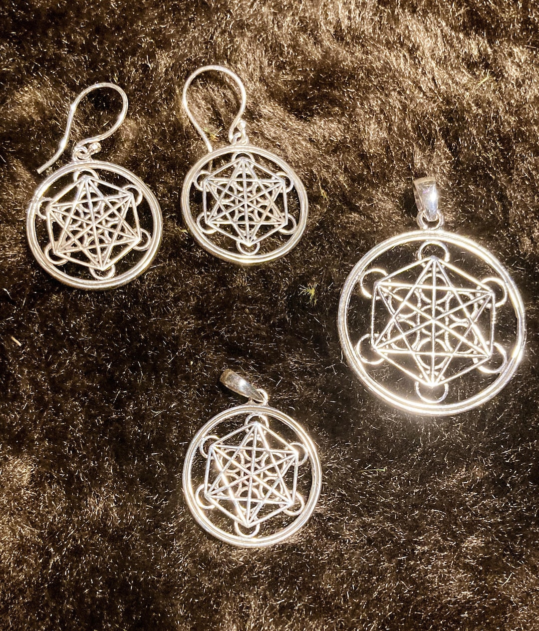 Goddess Designs / Detailed Sacred Geometry Sterling Silver Jewelry Set ...
