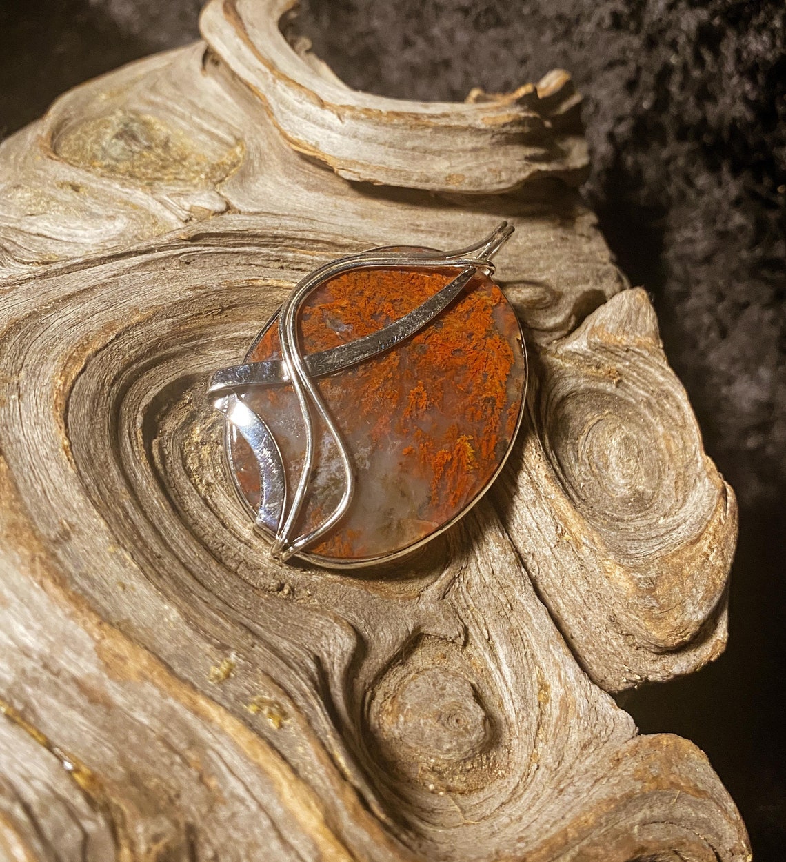 Precious Treasures / Rare Woodward Plume Agate Sterling Silver Filigree ...