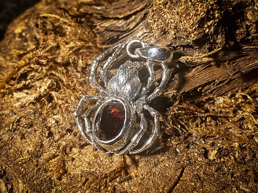 Goddess Designs / Detailed Spider With Faceted Almandine Garnet ...