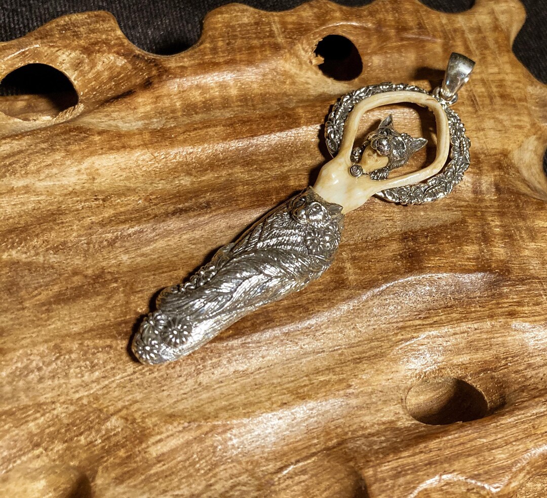 Goddess Designs / Detailed Fox Goddess With Bone Carving Sterling ...