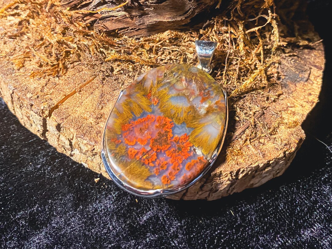 Precious Treasures / Root Plume Agate From Oregon With Sterling Silver ...