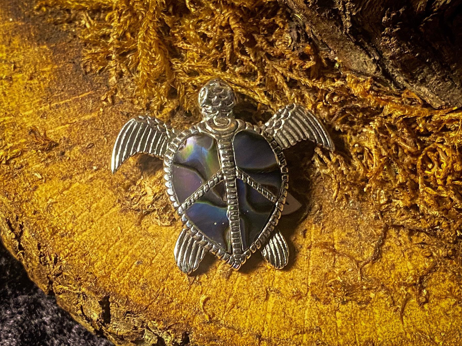 Goddess Designs / Detailed Turtle With Abalone Peace Sign Heart Shell ...
