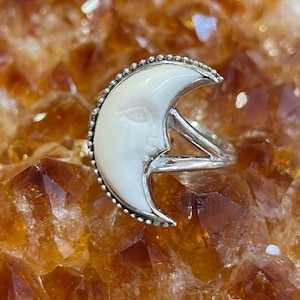 Goddess Designs/detailed Crescent Moon Ring - Etsy