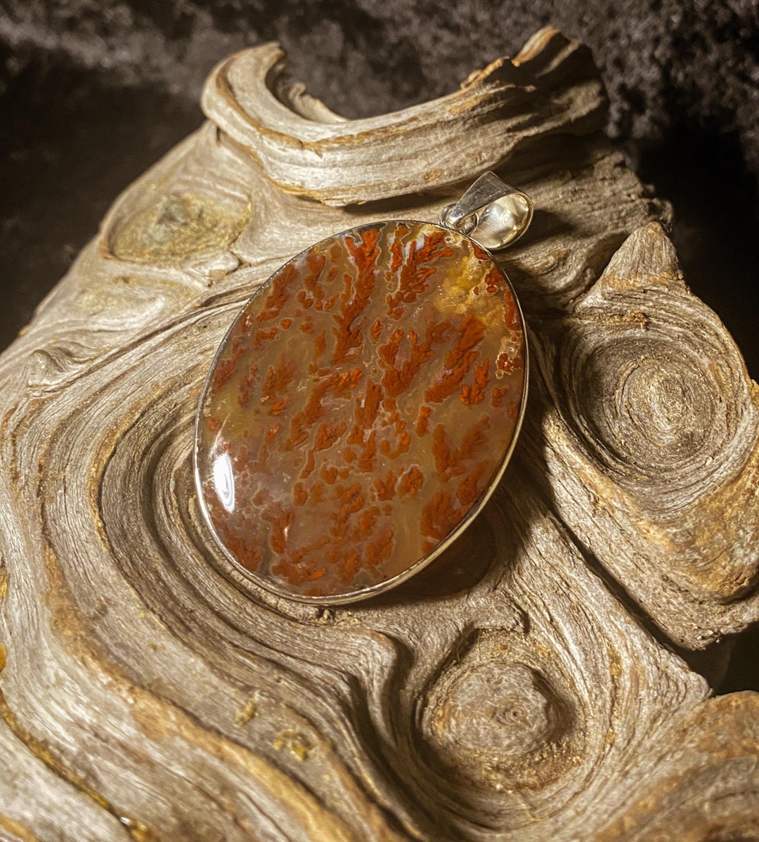 Precious Treasures / Rare Woodward Plume Agate Sterling Silver ...
