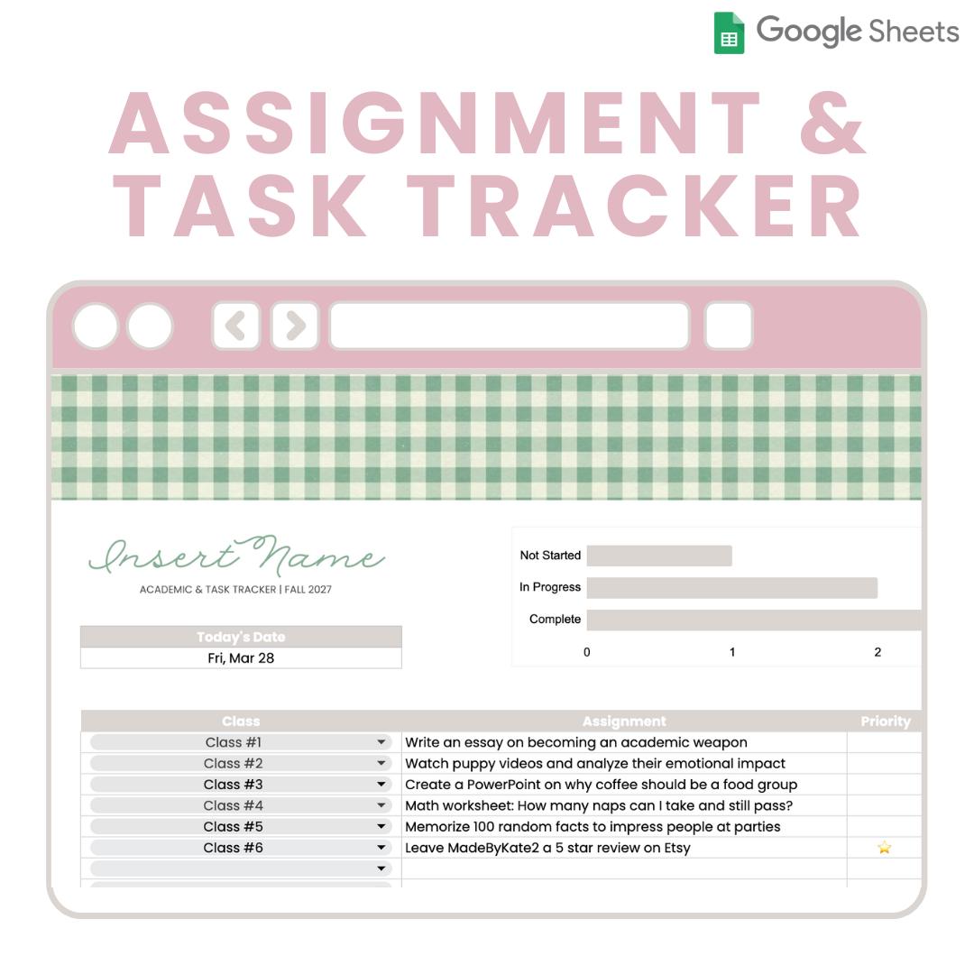 Assignment & Task Tracker - Academic Digital Planner for Students ...