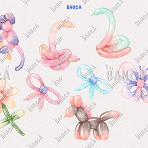 Watercolor Animal Balloons Clipart, Balloon Clipart, Dog Balloon ...