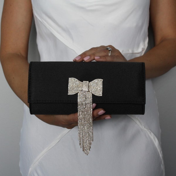 Black Bow Evening Bag - Etsy