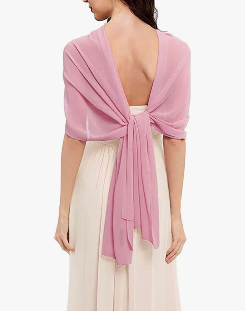 Evening Chiffon Stole Evening Wrap Pink Evening Shawl - Etsy