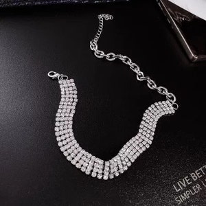 Crystal Necklace Crystal Choker Rhinestone Choker Bling - Etsy