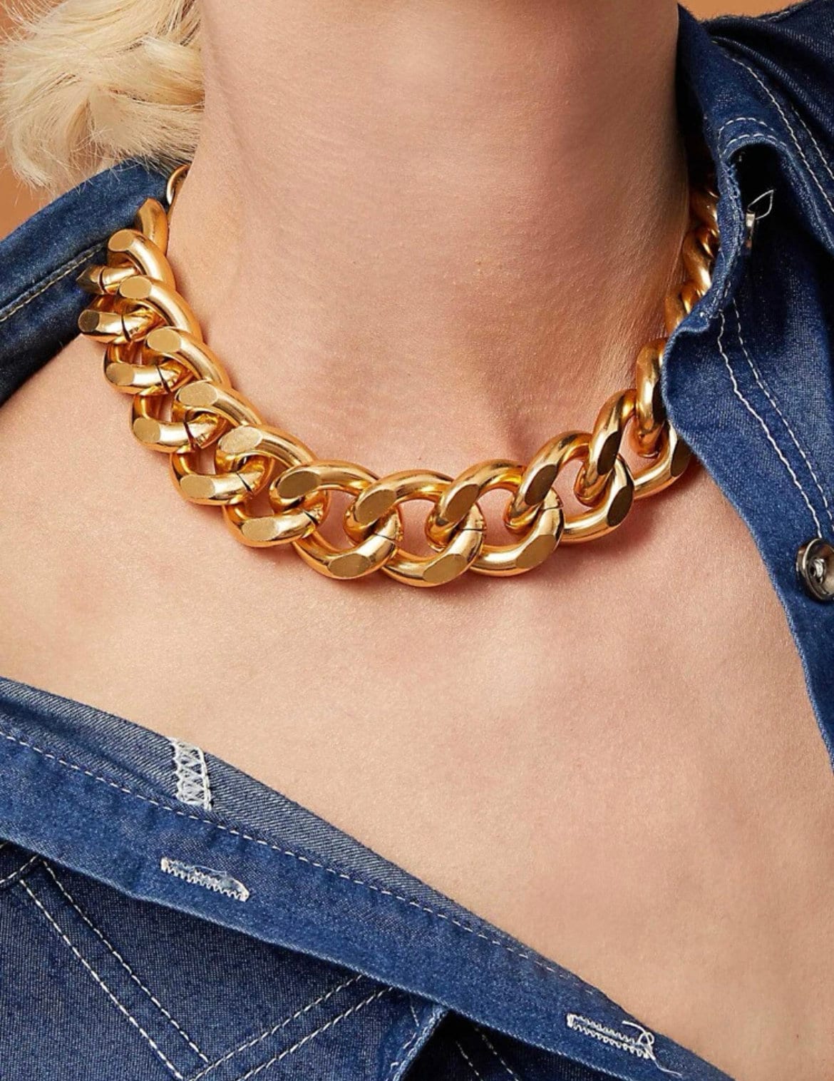 Thick Gold Chain Gold Chunky Chain Necklace Big Gold Chain - Etsy