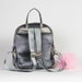 Silver Backpack Velvet Backpack Grey Backpack Women - Etsy