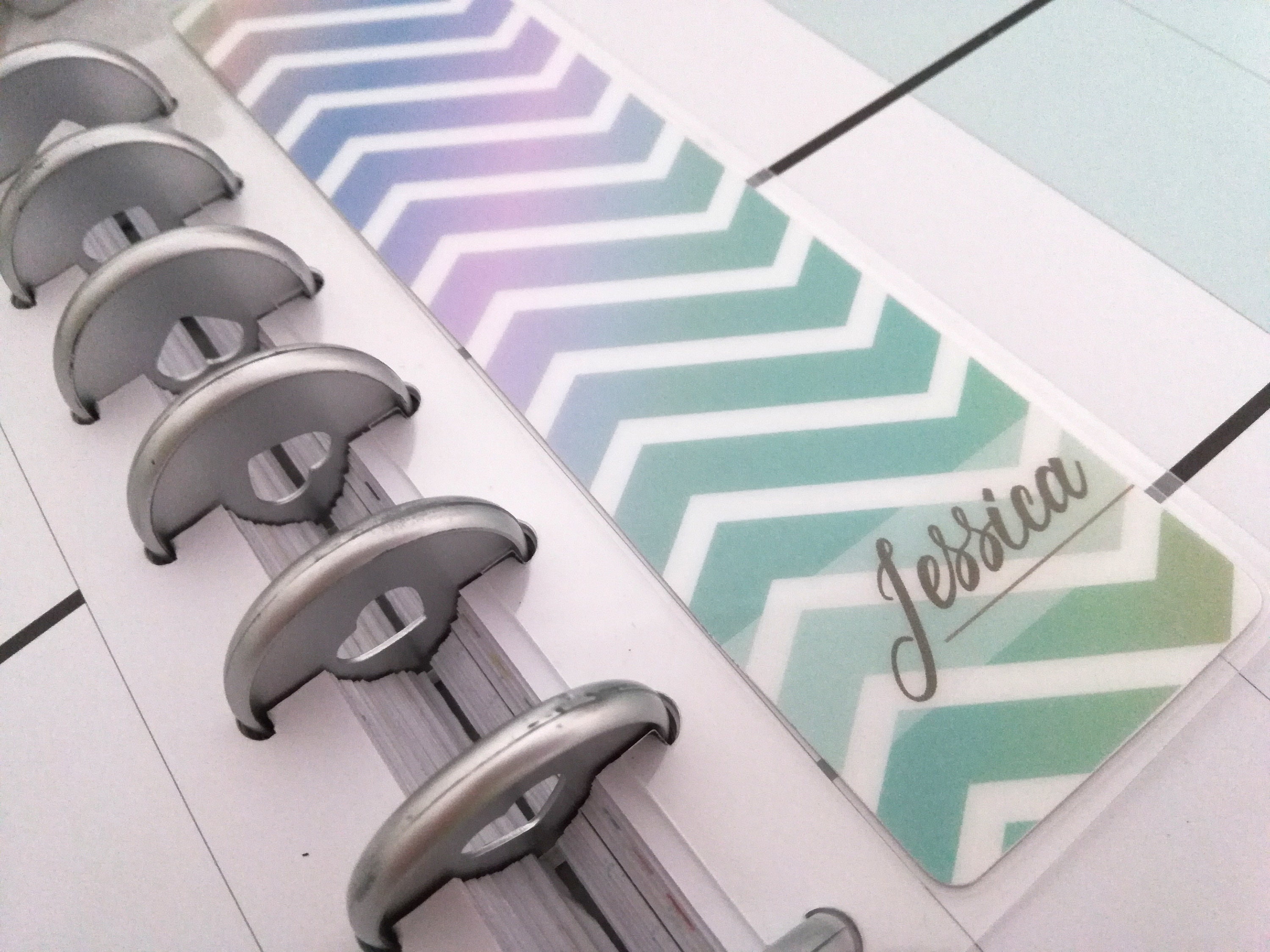 CUSTOM With Name Disc Bound BOOKMARK Pastel Chevron Galaxy | Etsy