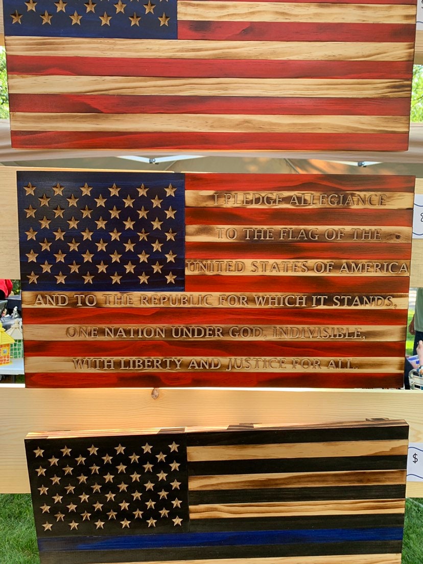 24"x13.5x2" Pledge of Allegiance Flag - Etsy