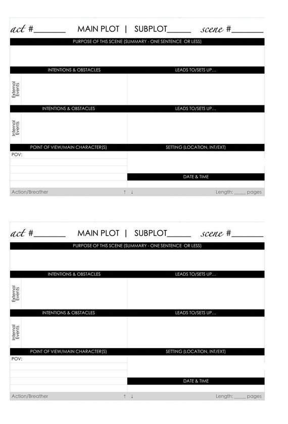 Scene Notecard Template Plotting Notecards Writing Plot | Etsy