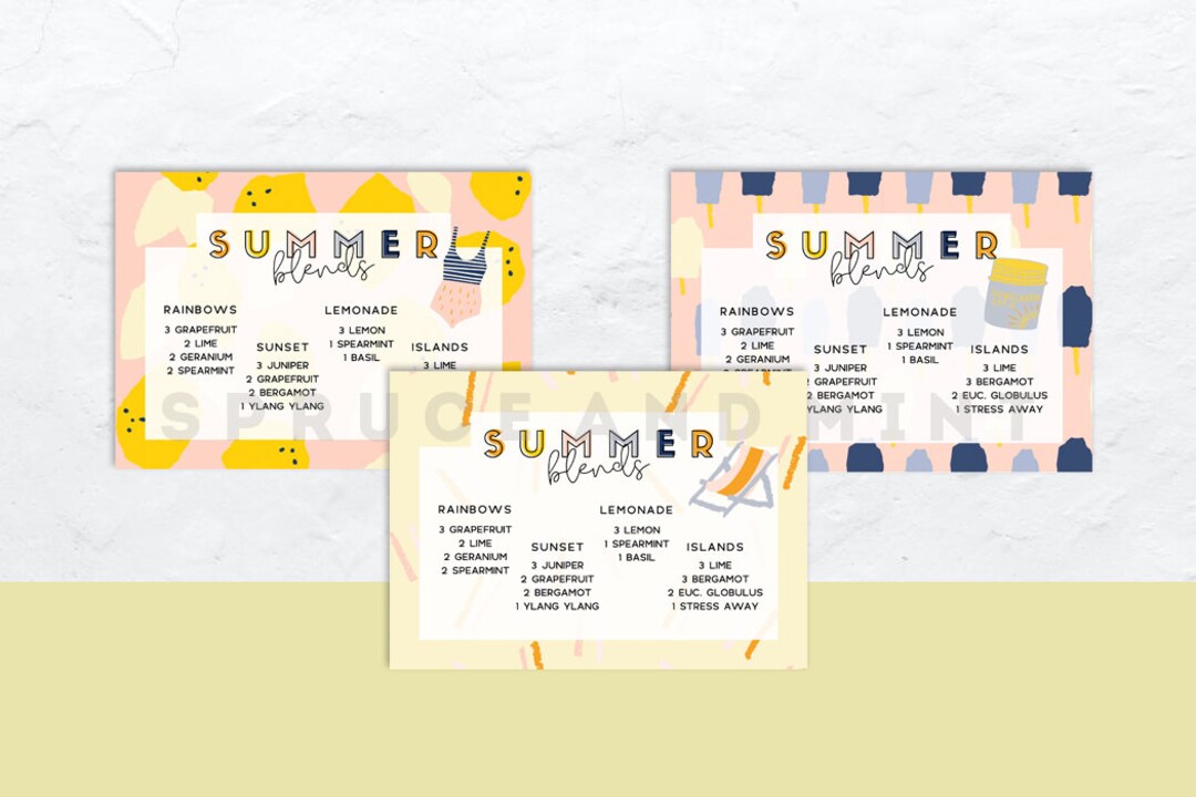 Summer Diffuser Blends Printable // Young Living - Etsy