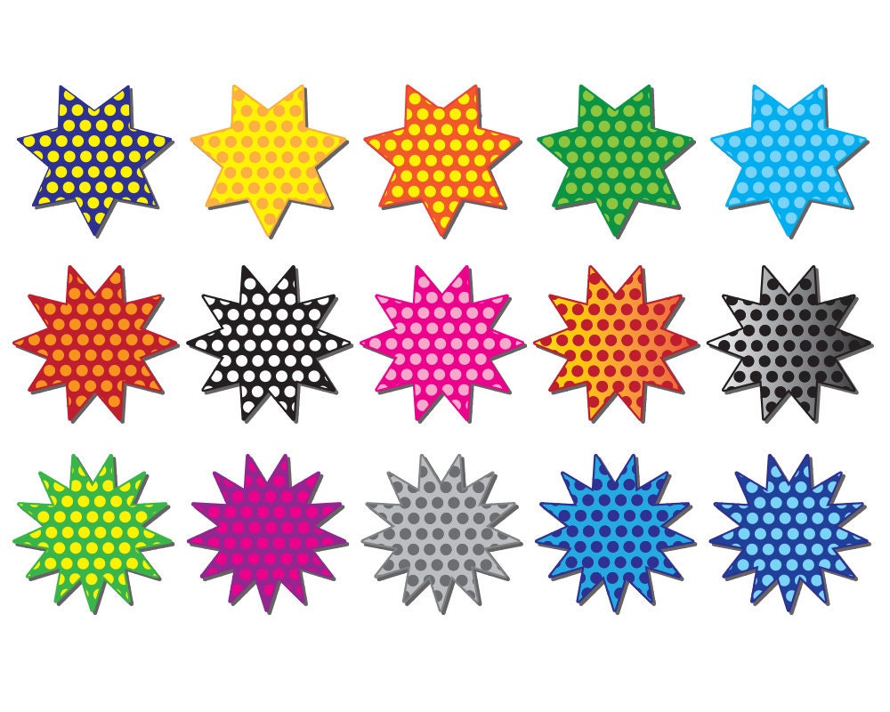 Polka Dot Stars Clip Art - Etsy