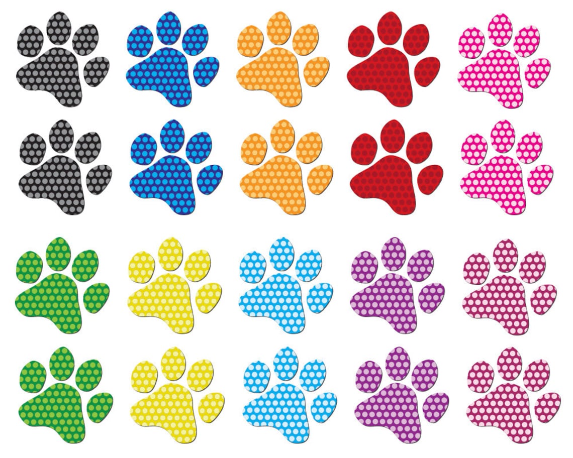 Polka Dot Dog Paw Print Clip Art - Etsy