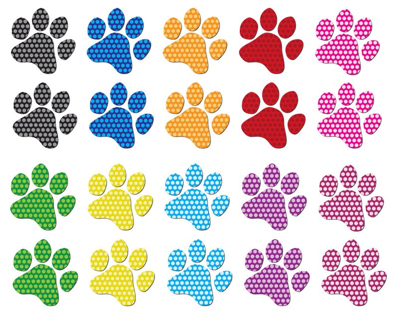 Polka Dot Dog Paw Print Clip Art - Etsy