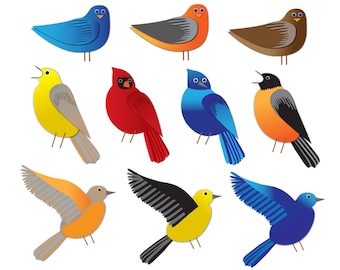 Bird Clipart Watercolor Birds Clip Art Hand Painted Birds - Etsy