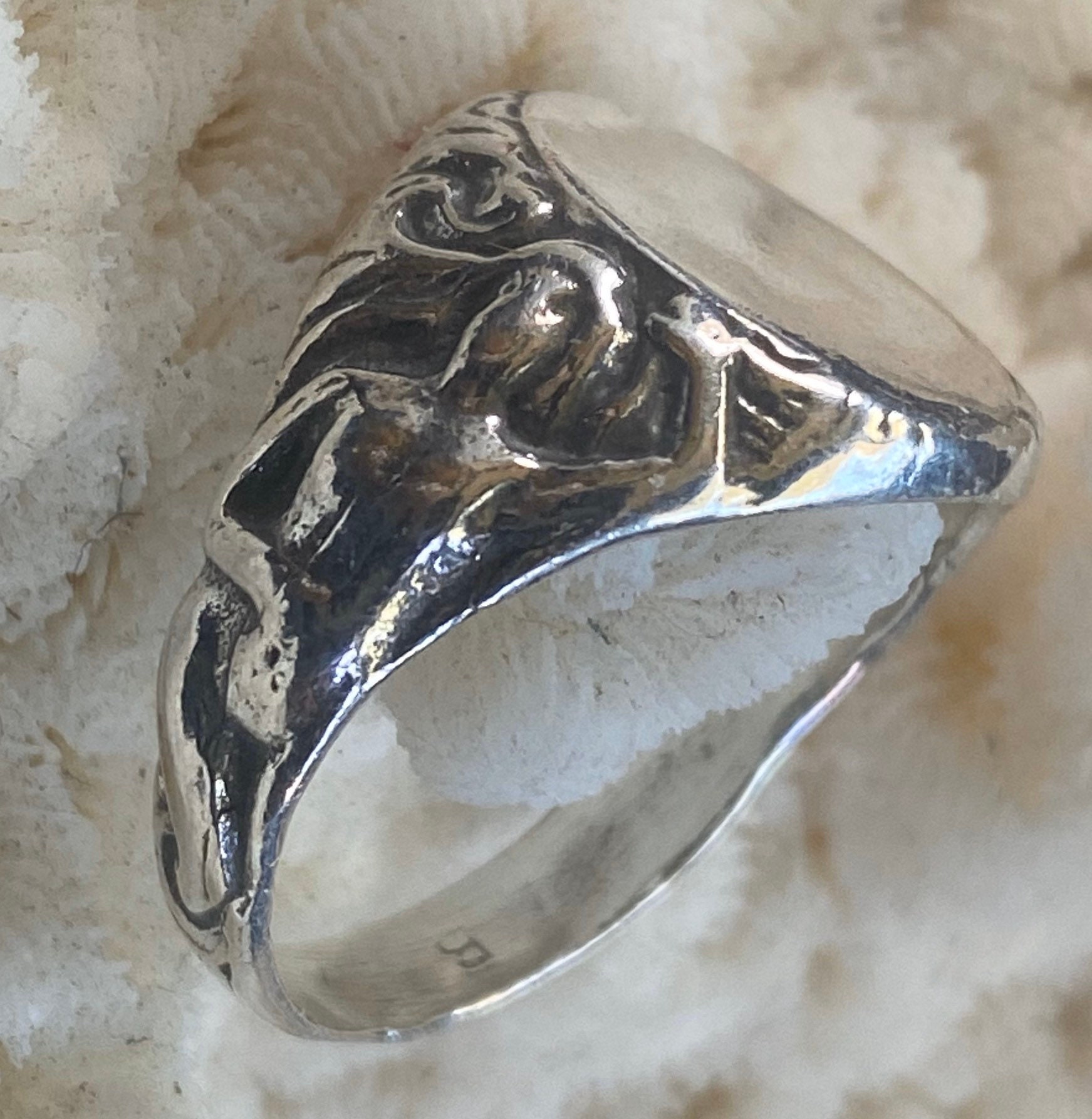 Beautiful Goddess Antique Reproduction Art Nouveau Signet Ring-figural ...