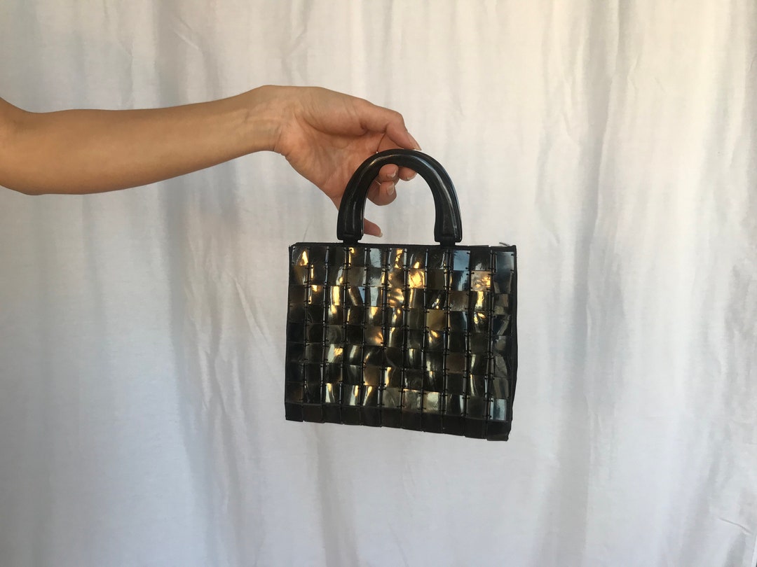 Vintage Faux Tortoise Shell Lucite Top Handle Handbag With Unique ...