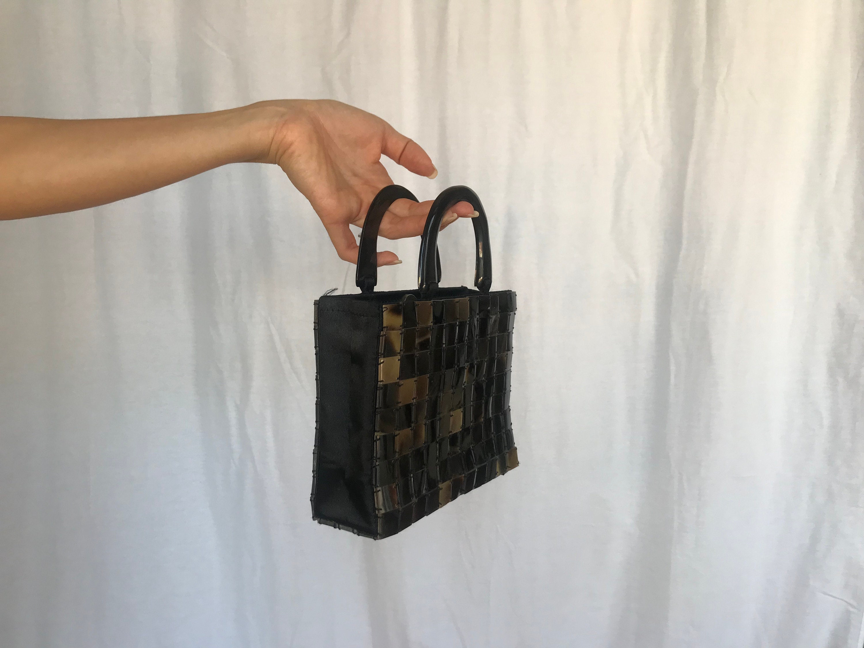 Vintage Faux Tortoise Shell Lucite Top Handle Handbag With Unique ...