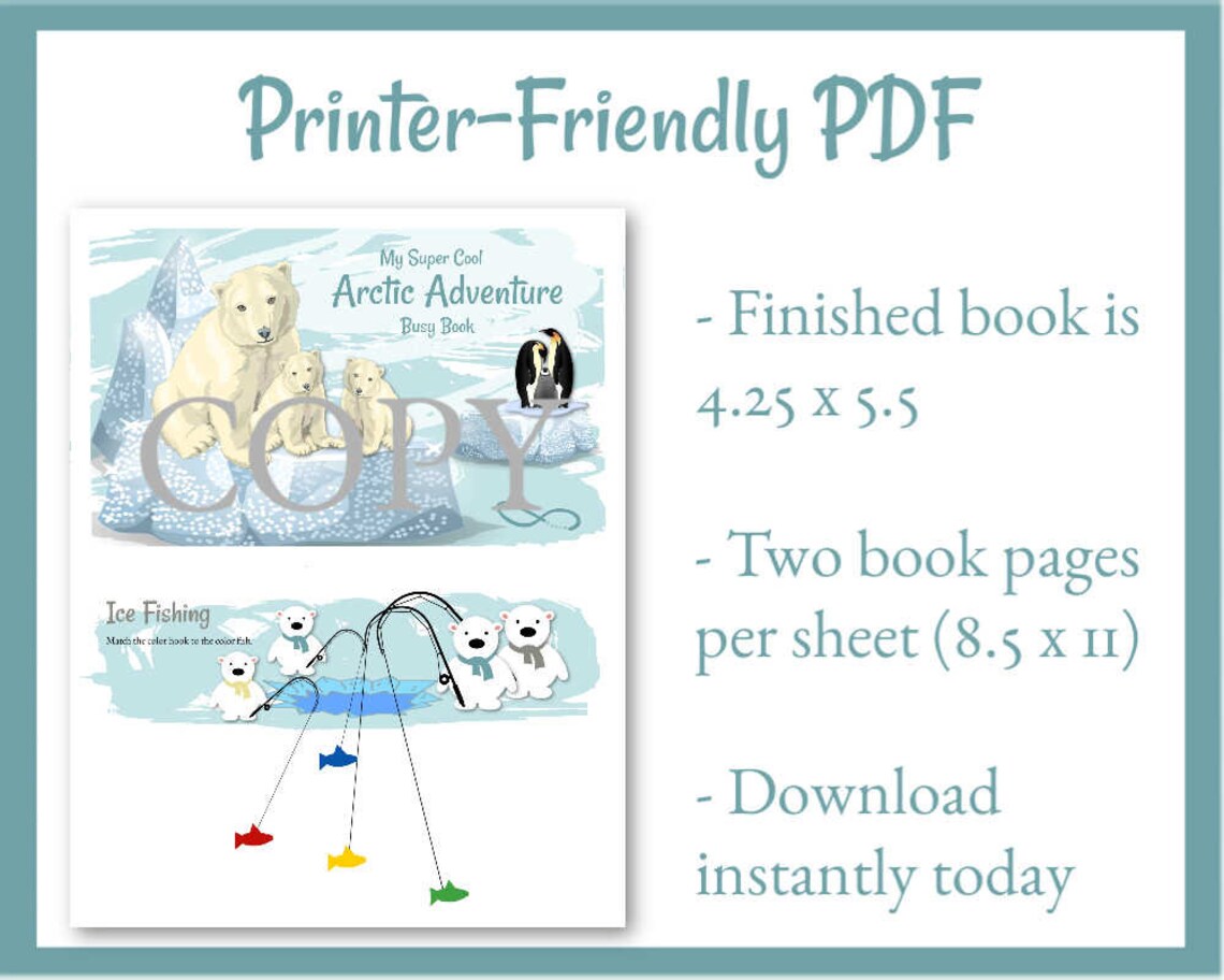 Arctic Quiet Book Educational Busy Book Toddler Learning - Etsy