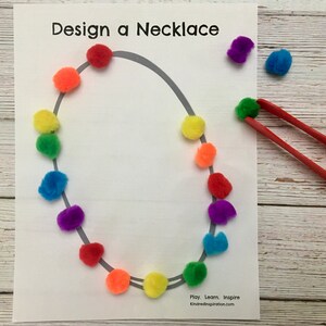 Pom Pom Printable, DIY Kids Kit, Activity Mats, Pre-k Learning Binder ...