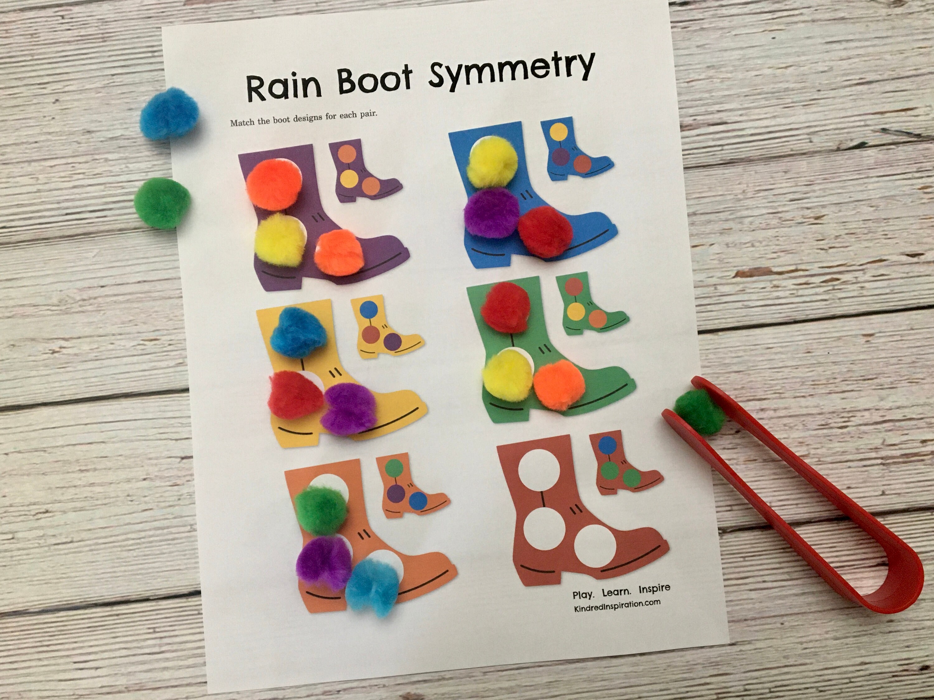 Pom Pom Printable, DIY Kids Kit, Activity Mats, Pre-k Learning Binder ...