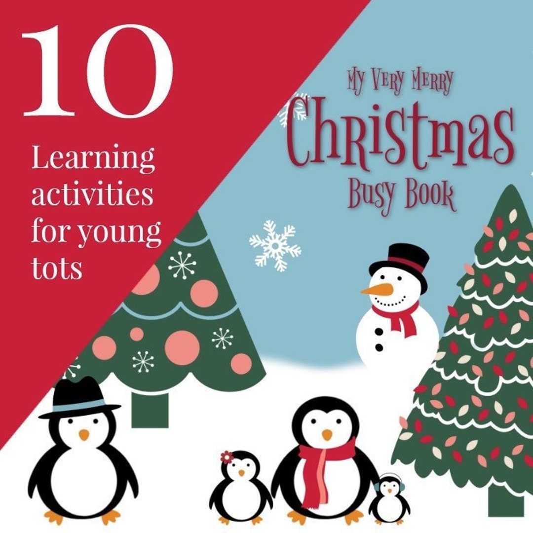 Christmas Quiet Book, Toddler Educational Learning Busy Book, Printable ...