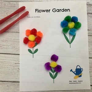 Pom Pom Printable, DIY Kids Kit, Activity Mats, Pre-k Learning Binder ...