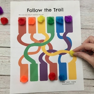 Pom Pom Printable, DIY Kids Kit, Activity Mats, Pre-k Learning Binder ...