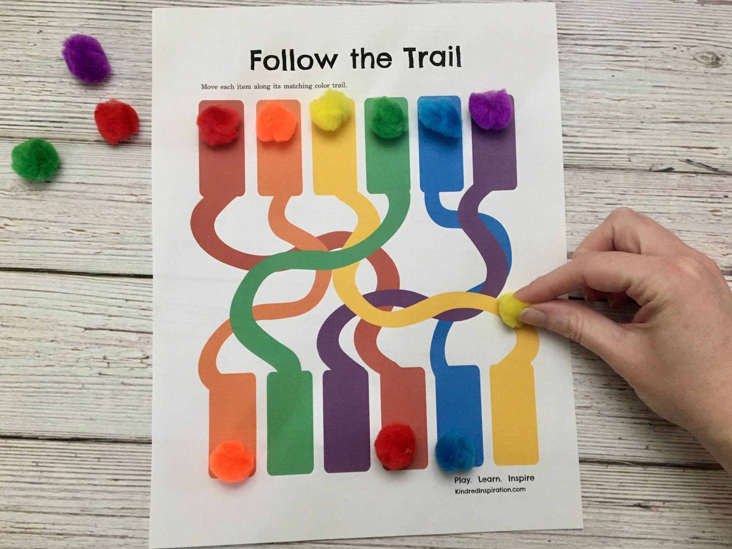 Pom Pom Printable, DIY Kids Kit, Activity Mats, Pre-k Learning Binder ...