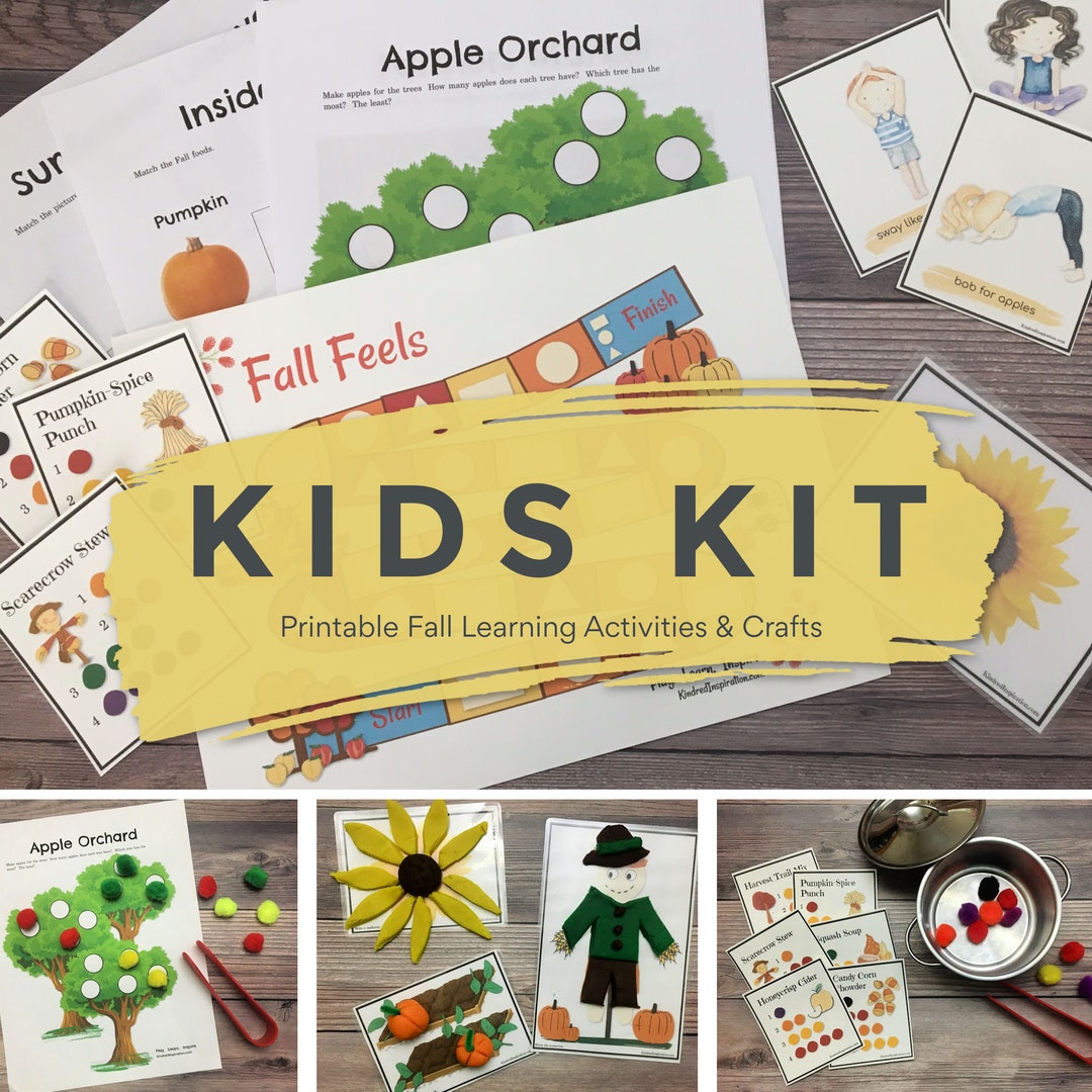Fall Kids Printable Learning Pack, DIY Preschool Activities ...