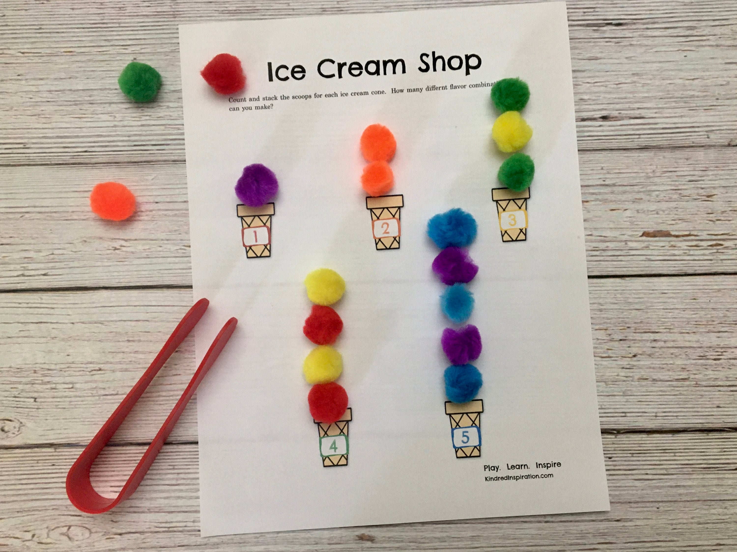 Pom Pom Printable, DIY Kids Kit, Activity Mats, Pre-k Learning Binder ...