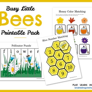 Learning Pack: Busy Bees, Toddler Busy Book, Printable Quiet Book ...