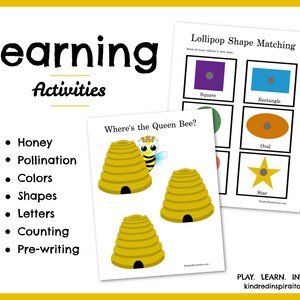 Learning Pack: Busy Bees, Toddler Busy Book, Printable Quiet Book ...