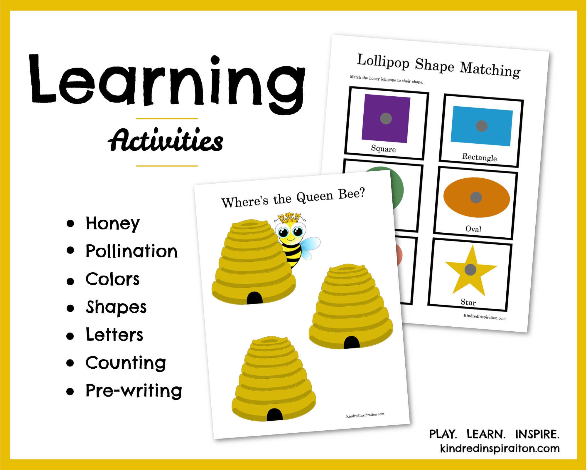 Learning Pack: Busy Bees, Toddler Busy Book, Printable Quiet Book ...