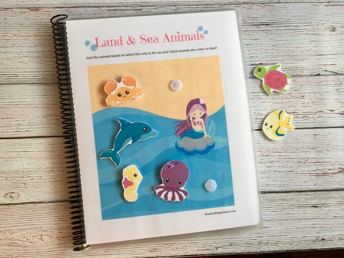 Mermaid Kids Printable Busy Book, Preschool Learning Binder, Toddler ...