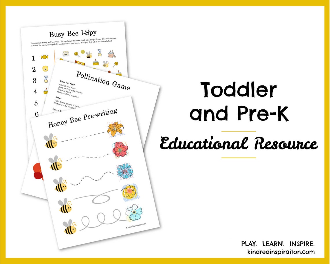 Learning Pack: Busy Bees, Toddler Busy Book, Printable Quiet Book ...