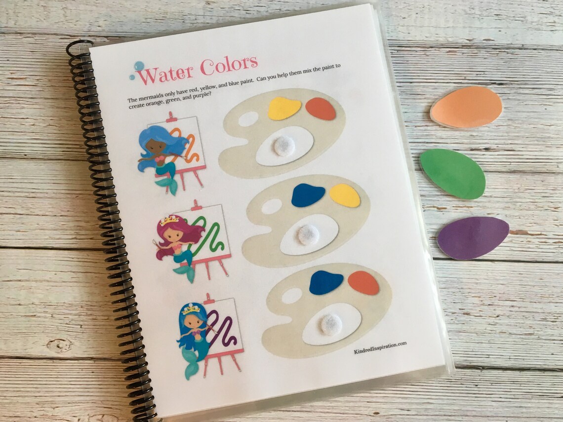 Mermaid Kids Printable Busy Book, Preschool Learning Binder, Toddler ...