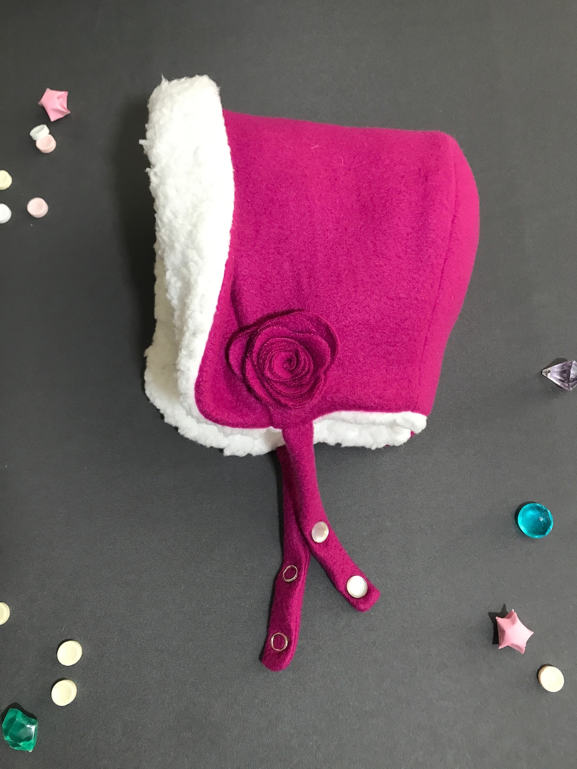 Baton Rouge Blizzard Bonnet Cozy Winter Bonnet Dark Pink - Etsy