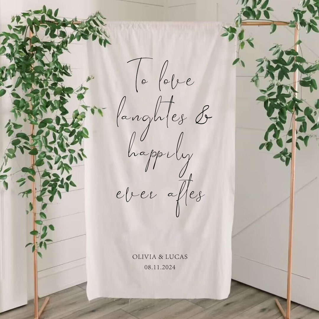 Wedding Sign Backdrop Boho Bridal Shower Backdrop Personalized - Etsy